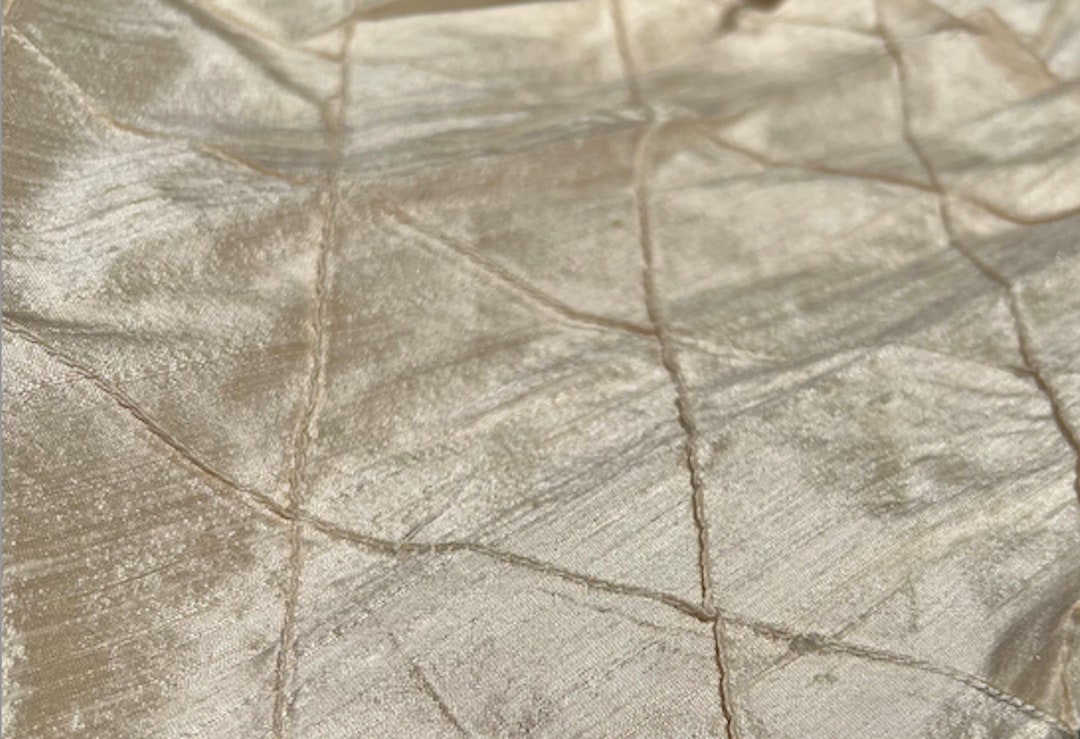 DIAMOND IVORY Dupioni 2 X 2 by the Yard Pin Tuck Silk Dupioni Handwoven ...