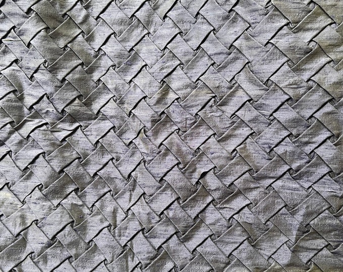 ORIGAMI Style Hand Medium Pleated Basket Pleat in Pure Slate Blue SILK ...