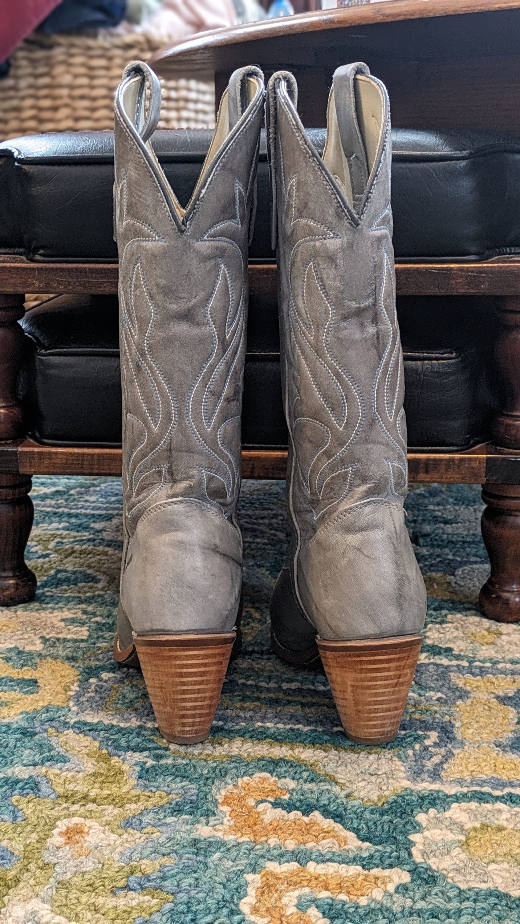 Vintage Adelaide Grey Western Capizio Cowgirl High Heel Cowboy Boot ...