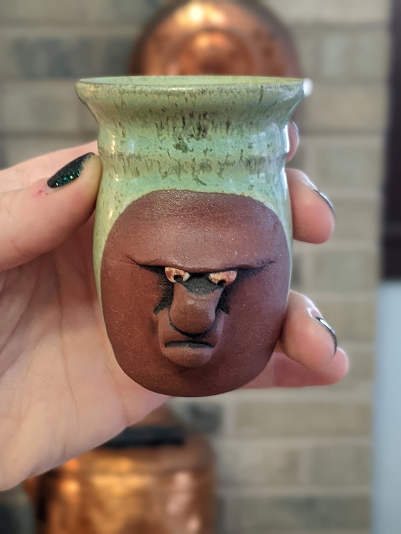 Vintage Handmade Pottery Ugly Face / Small Vase / Miniature Sculpture ...