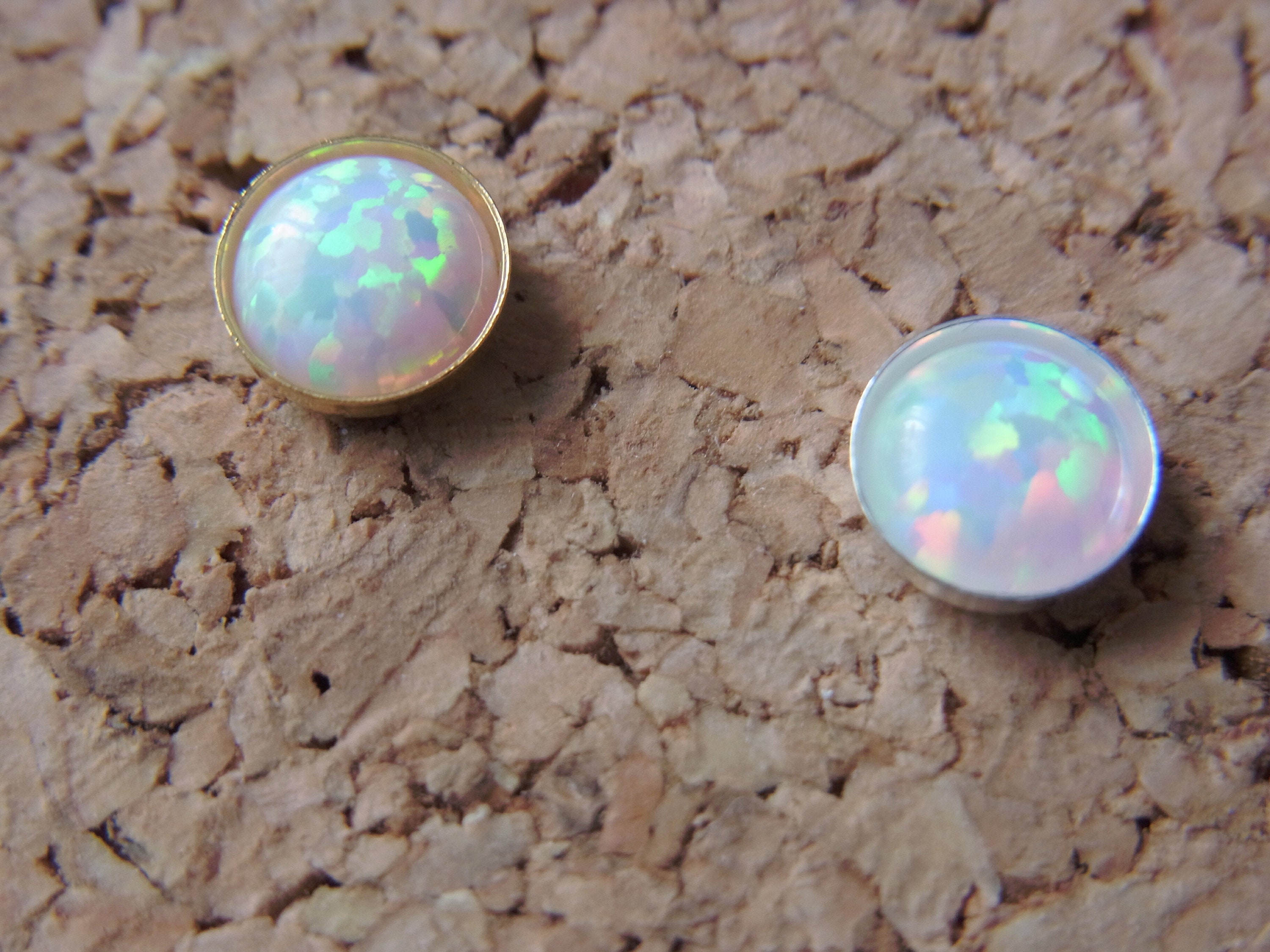 Ohrstecker Opal, Lab-Opal, synth. Opale, Stecker, Sterlingsilber ...