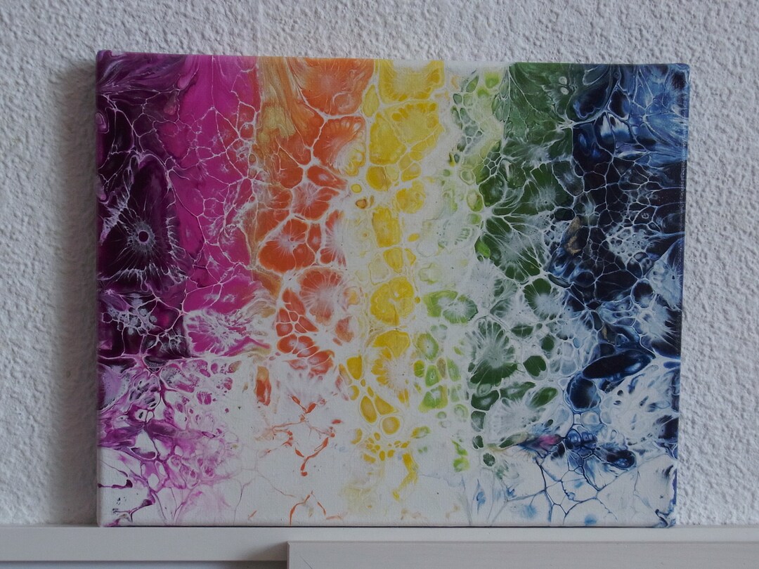 Acrylic - Pouring # Rainbow # Acrylic Casting - Art # Acrylic Picture ...
