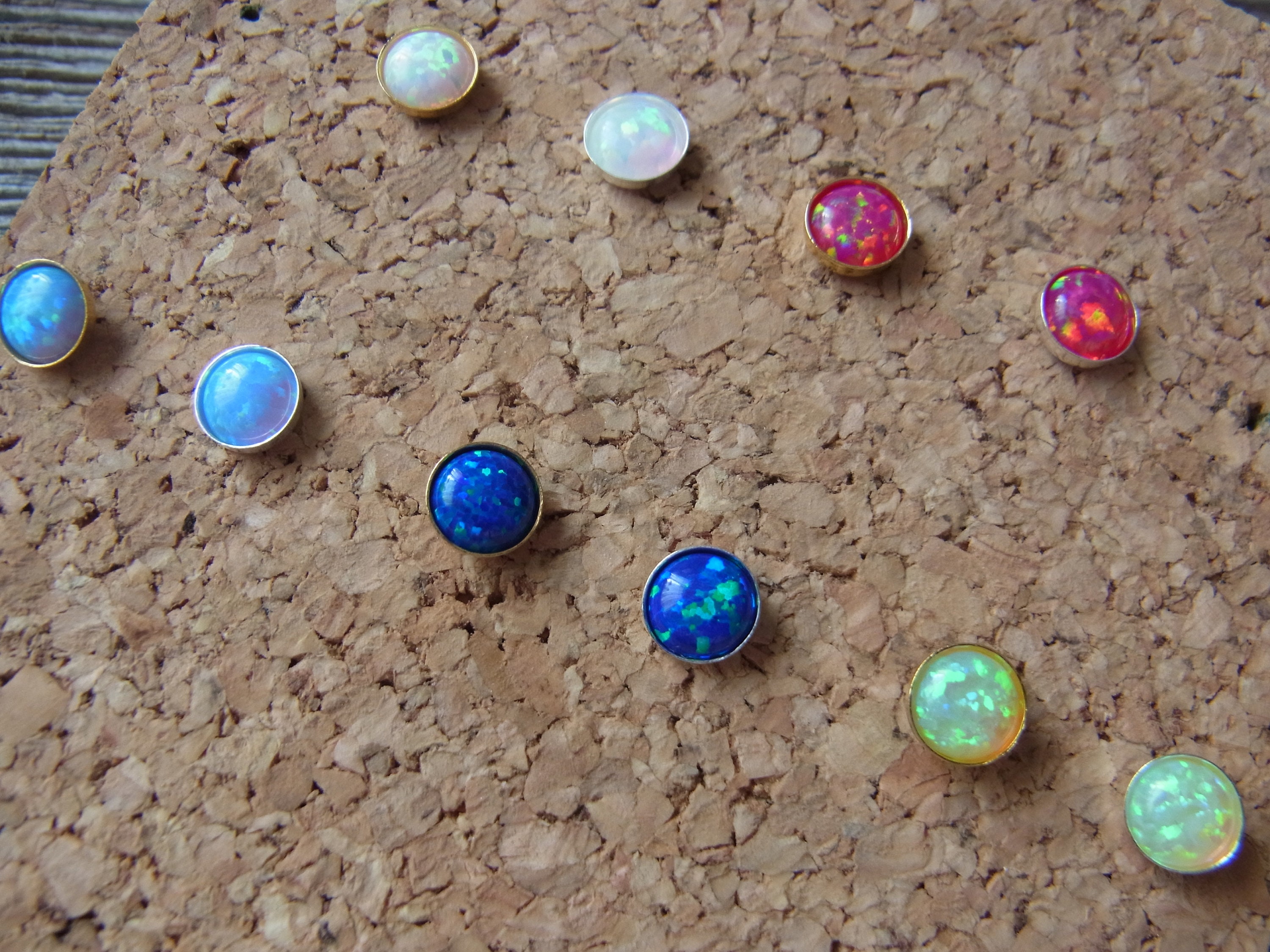 Ohrstecker Opal, Lab-Opal, synth. Opale, Stecker, Sterlingsilber ...