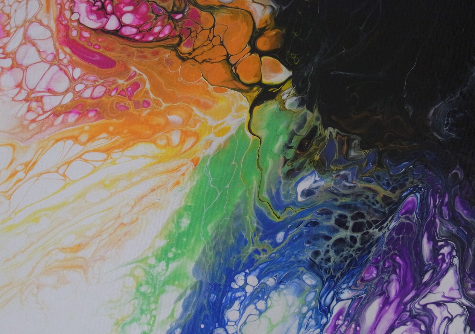 Acrylic Rainbow - Pouring - Acrylic Painting - Art - Original - Unique ...