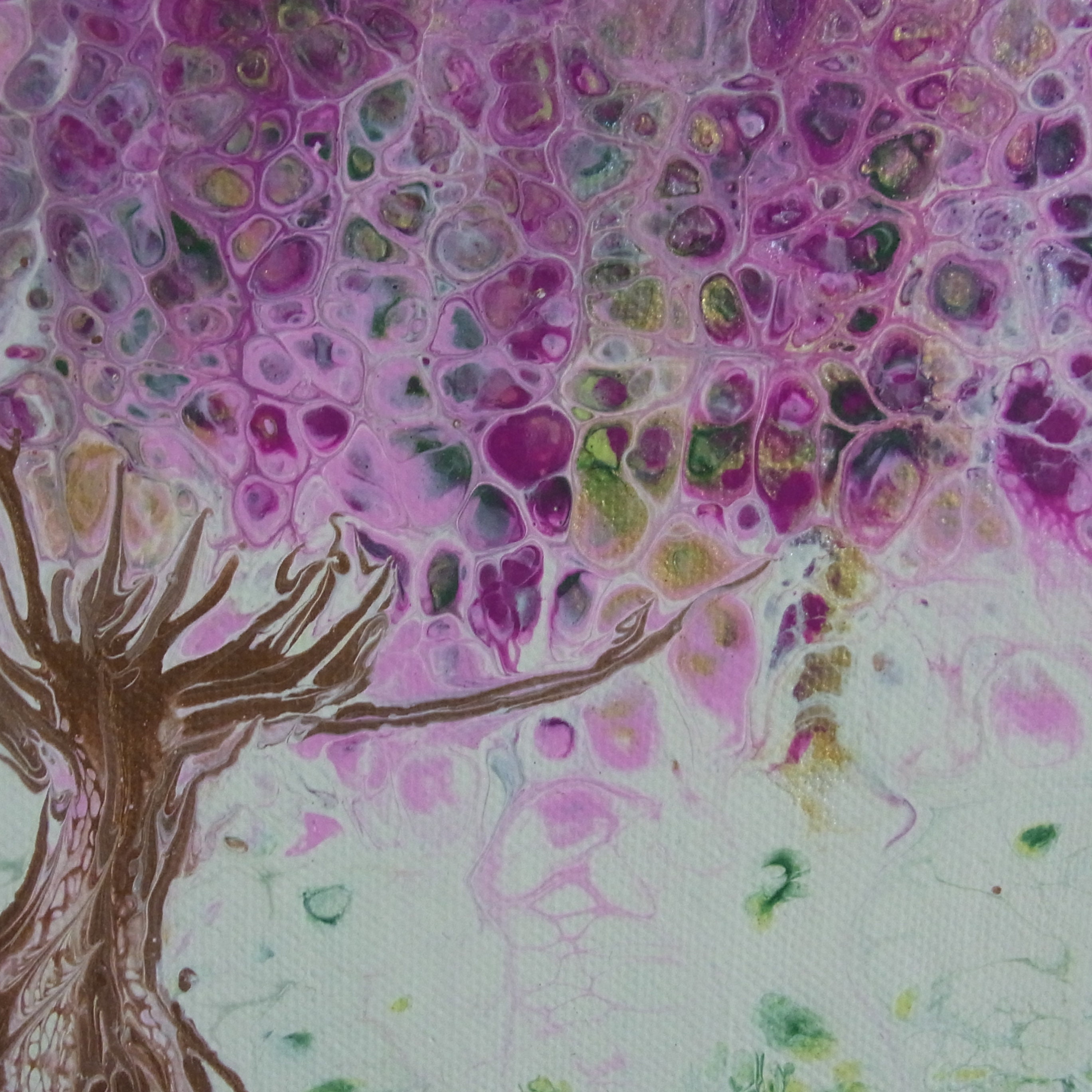Acrylic Painting Pouring, Acrylic Pouring Tree Acrylic Nature Landscape ...