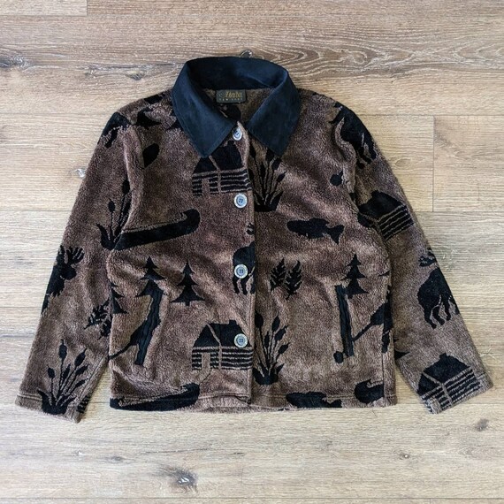 Vintage David Paul NY camping fleece jacket - Gem