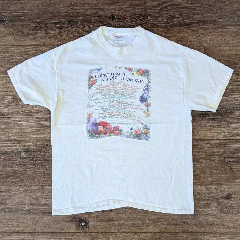 Vintage When I Am an Old Woman Poem T-shirt - SIZE L - Etsy