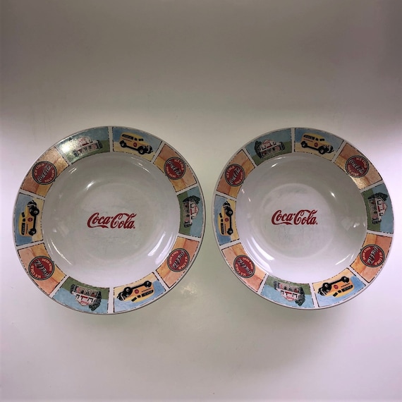 2 Coca Cola Soup Bowls. Vintage Ceramic Rim Bowls. | Etsy