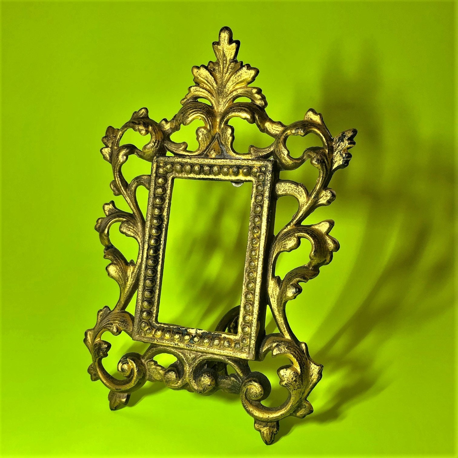 Cast Iron Picture Frame. Vintage Metal Table-top Frame. | Etsy