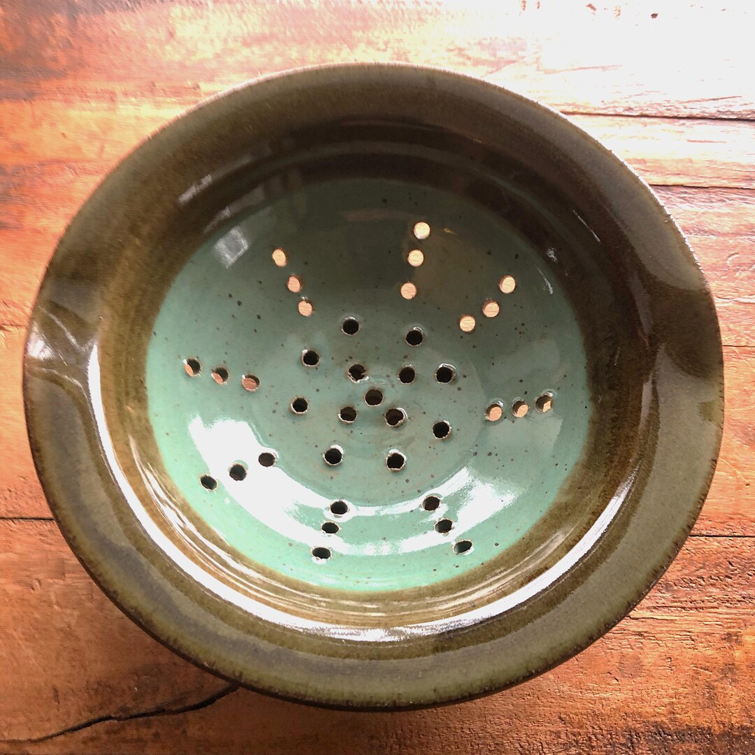 Stoneware Colander. Vintage Hand Made Berry Bowl. - Etsy
