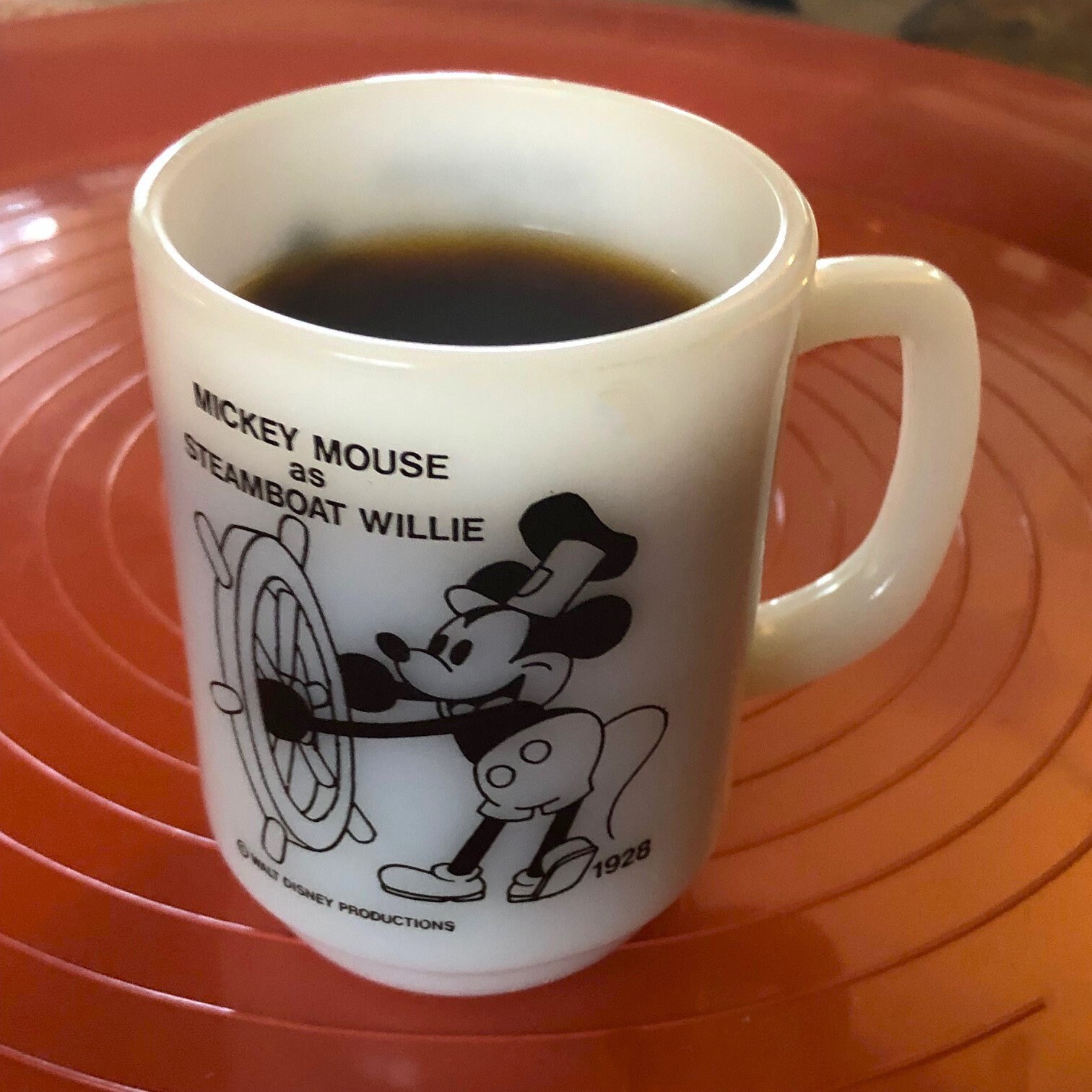 Mickey Mouse Coffee Cup. Vintage Steamboat Willie Collector Series Cup ...