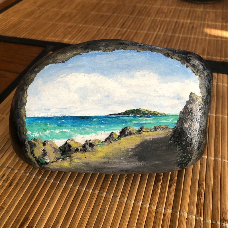 Painted Beach Rock - Etsy