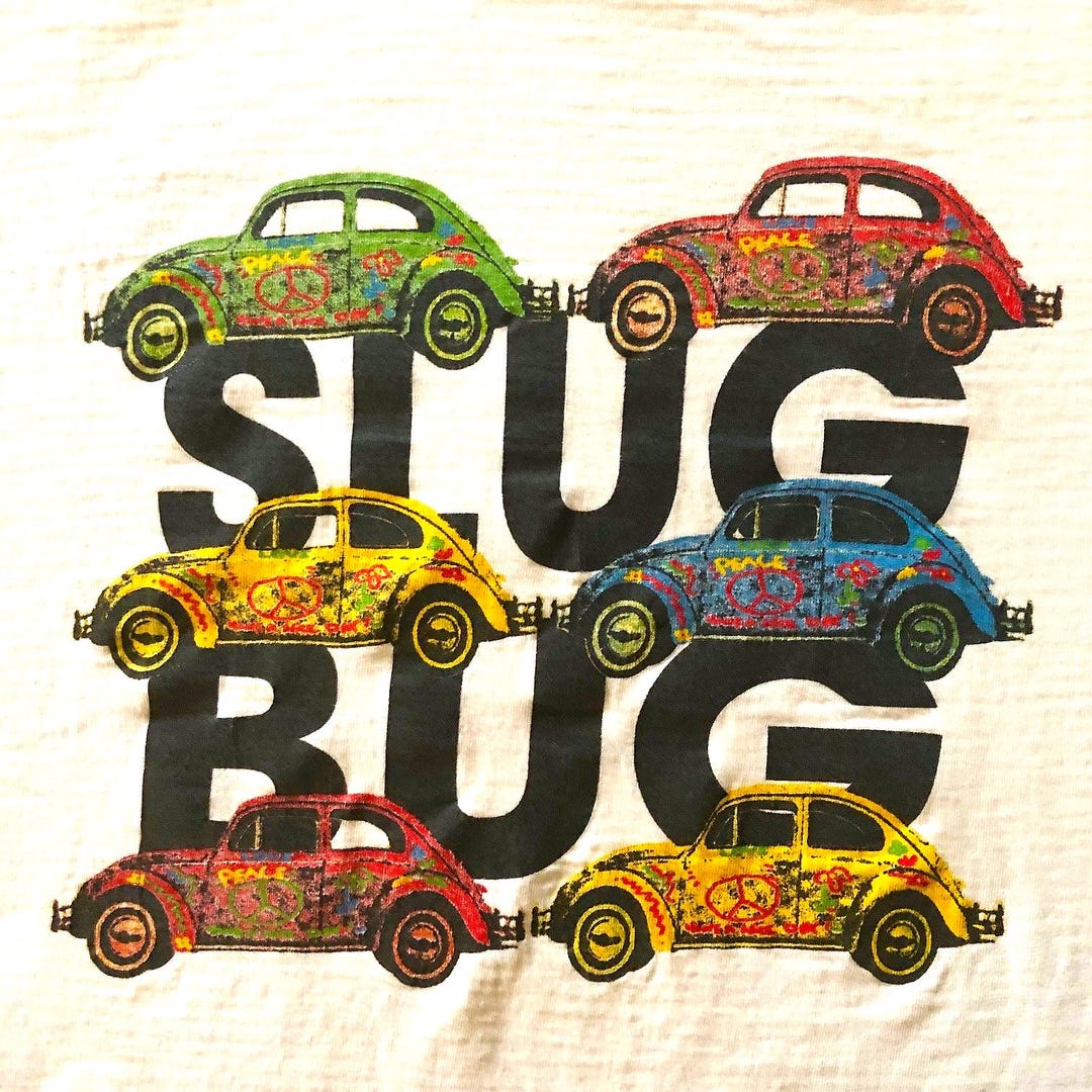 Unisex T-shirt. Vintage White T-shirt With VW Bugs and SLUG BUG. - Etsy