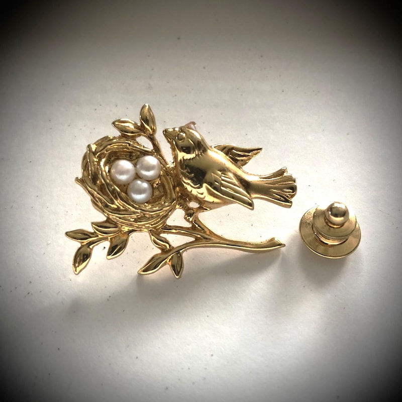 Vintage Bird Nest Brooch - Etsy