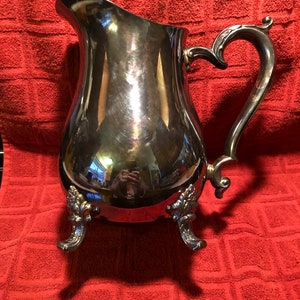 Silver Pitcher. Vintage Silver Plated Drink Pitcher With Ice Lip. - Etsy