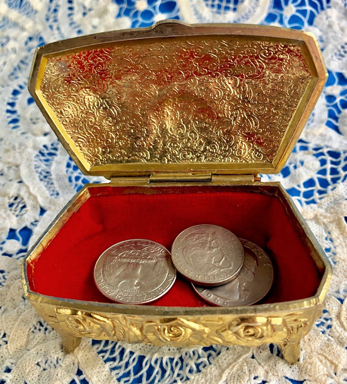 Trinket Box. Small Vintage Jewelry Box. - Etsy