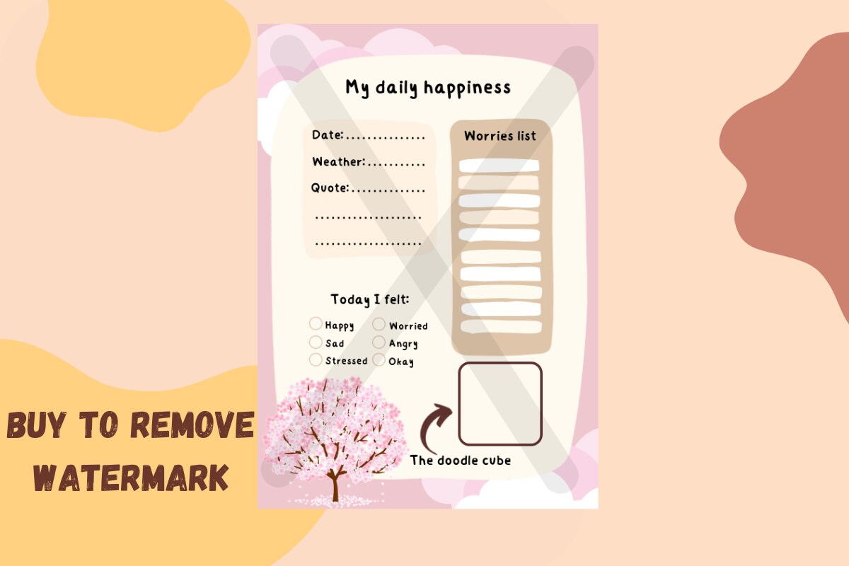 Printable Cute Daily Mood Tracker Gift for Students and - Etsy