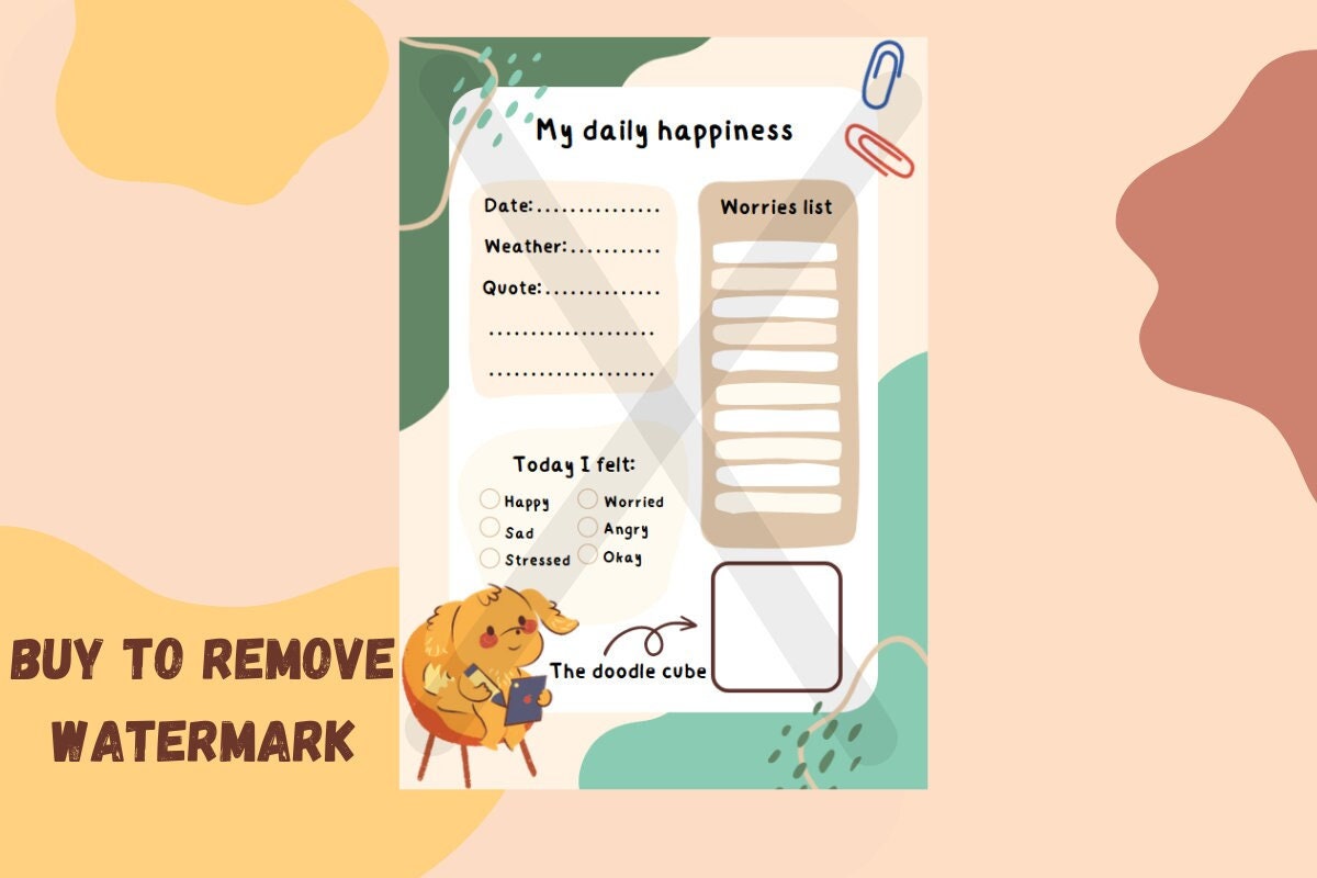 Printable Cute Daily Mood Tracker Gift for Students and - Etsy