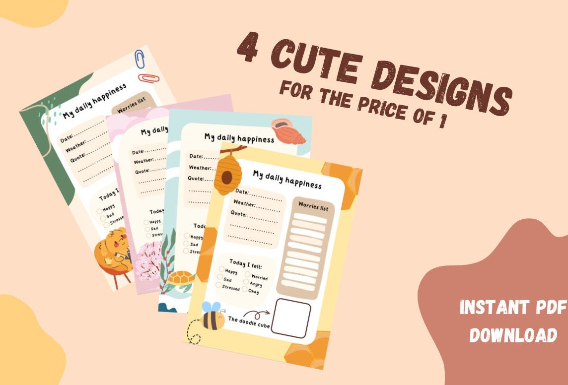 Printable Cute Daily Mood Tracker Gift for Students and - Etsy