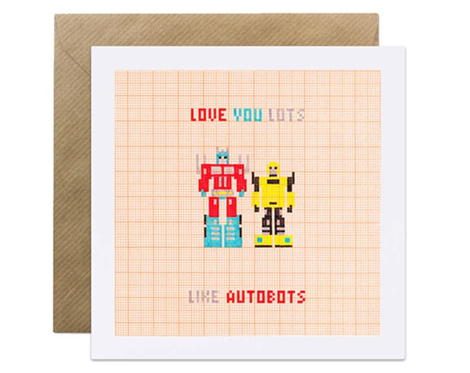 Love You Lots Like Autobots Transformers Valentines Card, Valentines ...