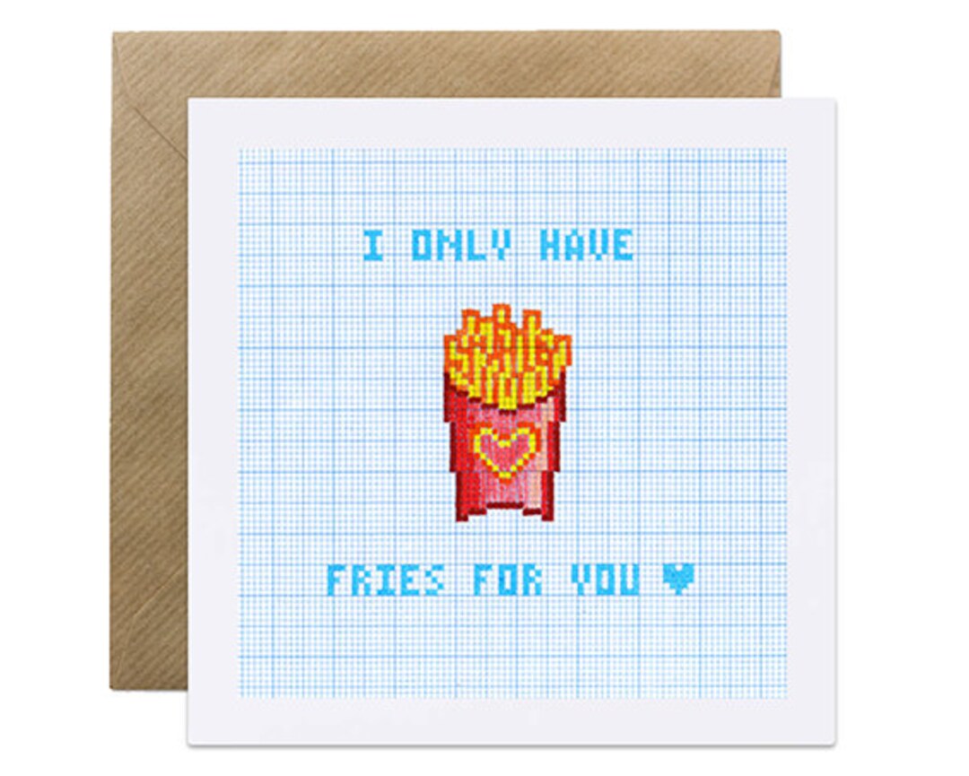 Fries Junk Food Valentines Day Card Love Romance Card - Etsy