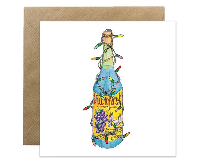 Merry Buckin Christmas Card Buckfast Illustration Scottish - Etsy