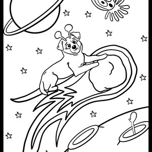 30 Dogs in Space Printable Coloring Book Dog Lovers Kids Activity PDF ...