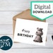 Printable Birthday Greeting Card Instant Download - Giraffe Card - 5x7 ...