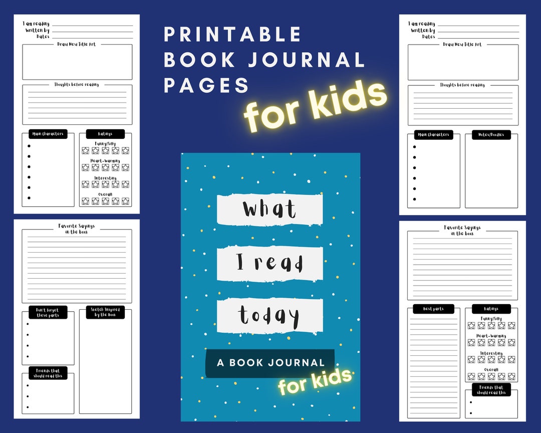 Kids Book Journal Printable: What I Read Today (PDF) - Etsy