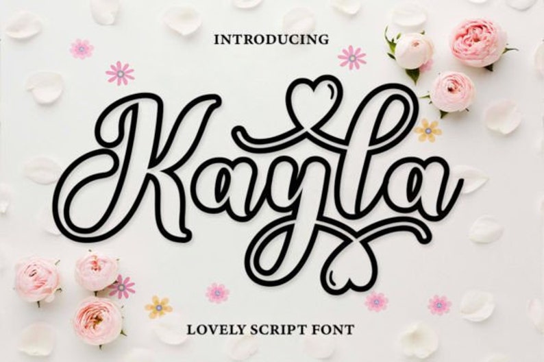 Kayla Outline Font Handwritten Signature Script Font Cursive - Etsy