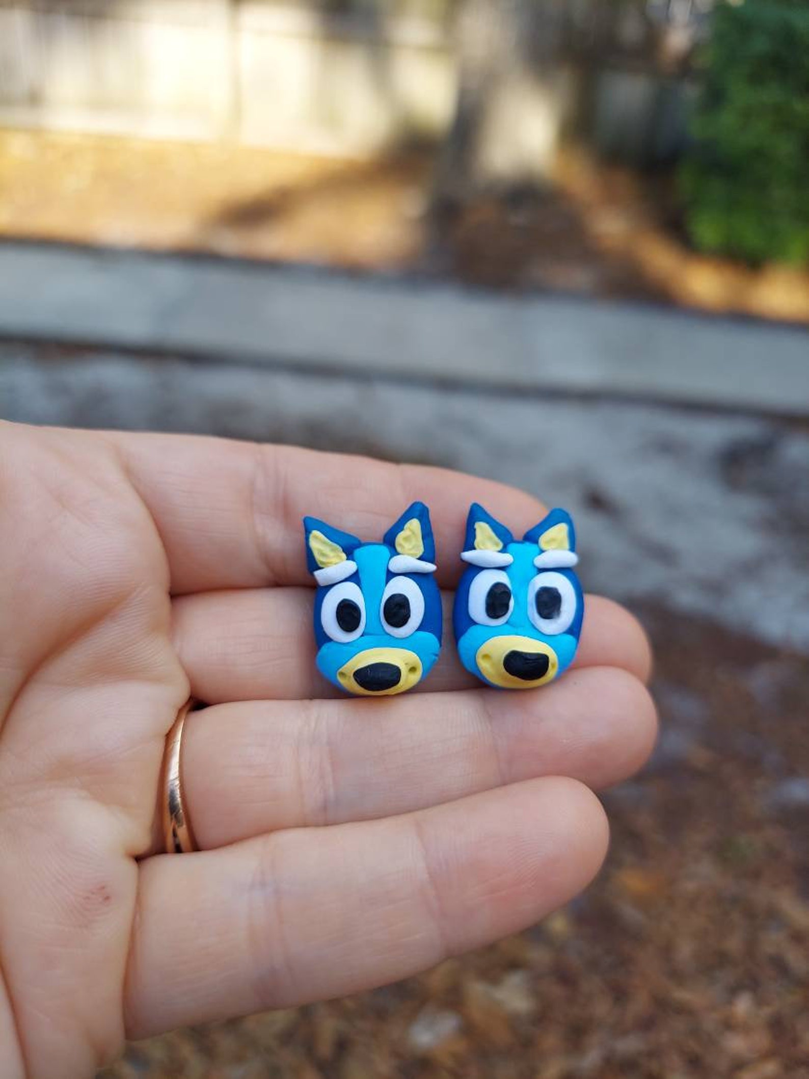 Bluey Blue Dog Healer Polymer Clay Earrings - Etsy
