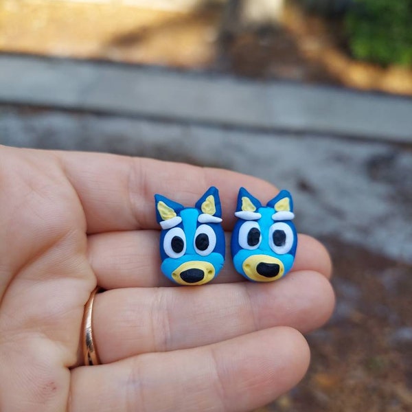 Bluey Clay Earrings - Etsy UK