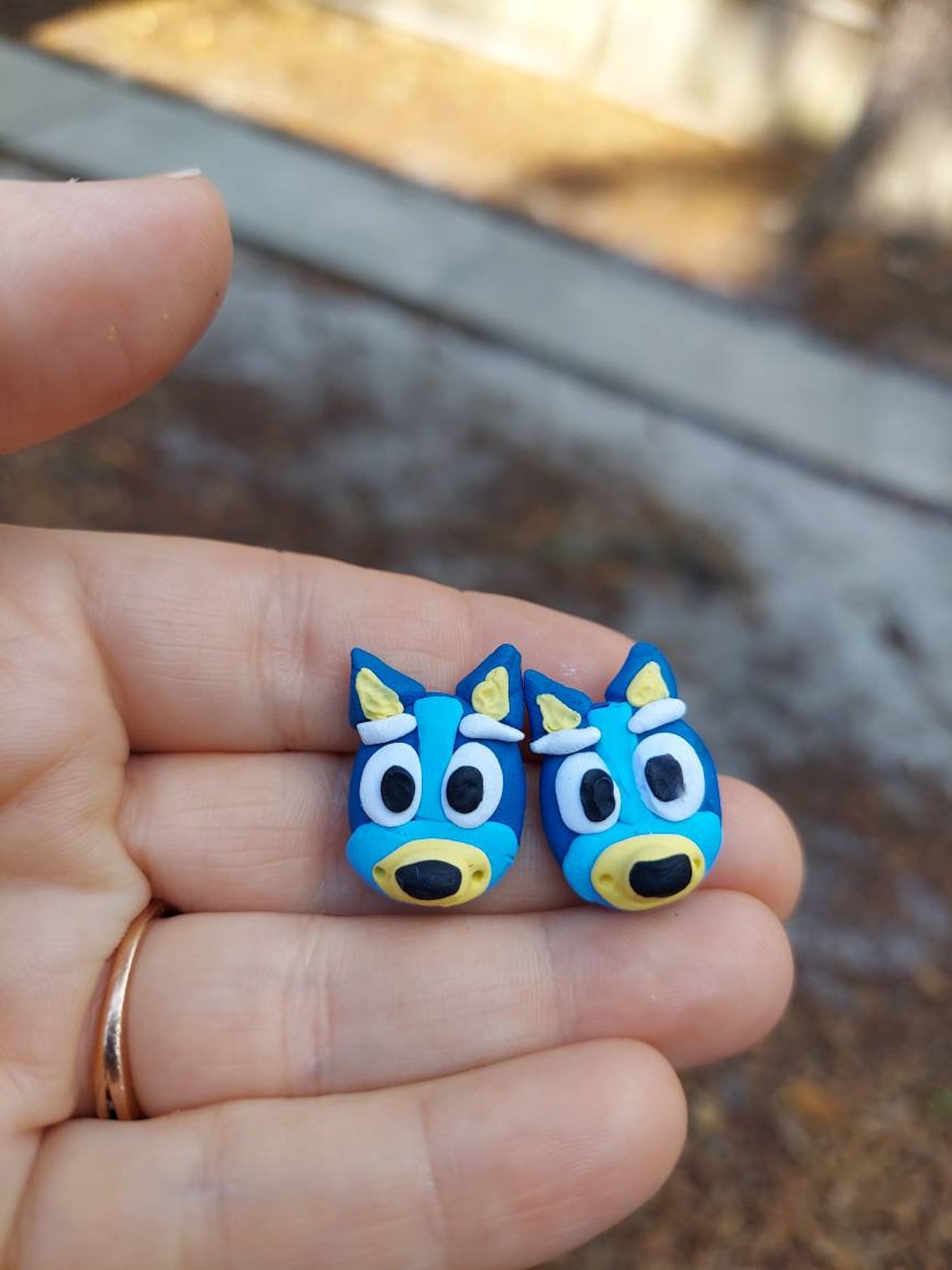 Bluey Blue Dog Healer Polymer Clay Earrings - Etsy
