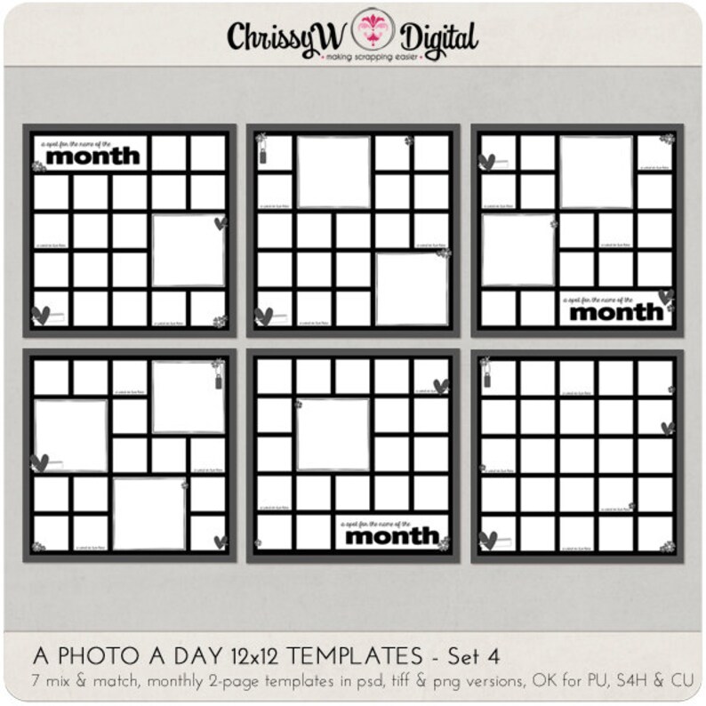 A Photo A Day Project 365 PL 12x12 Set 4 Digital | Etsy