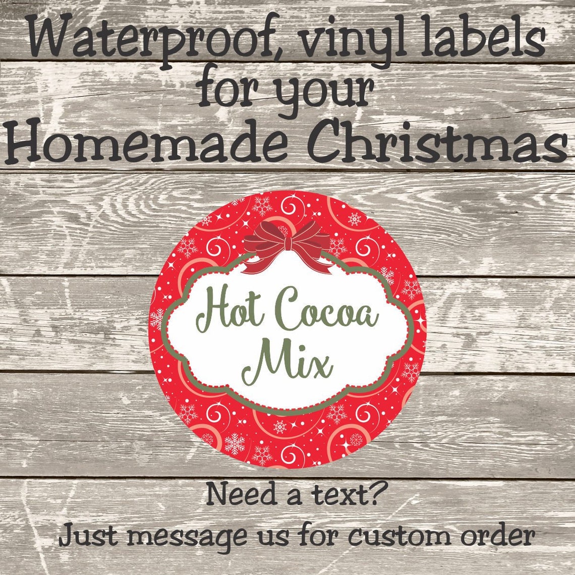 Hot Cocoa Mix Christmas Labels for Your Homemade Christmas - Etsy