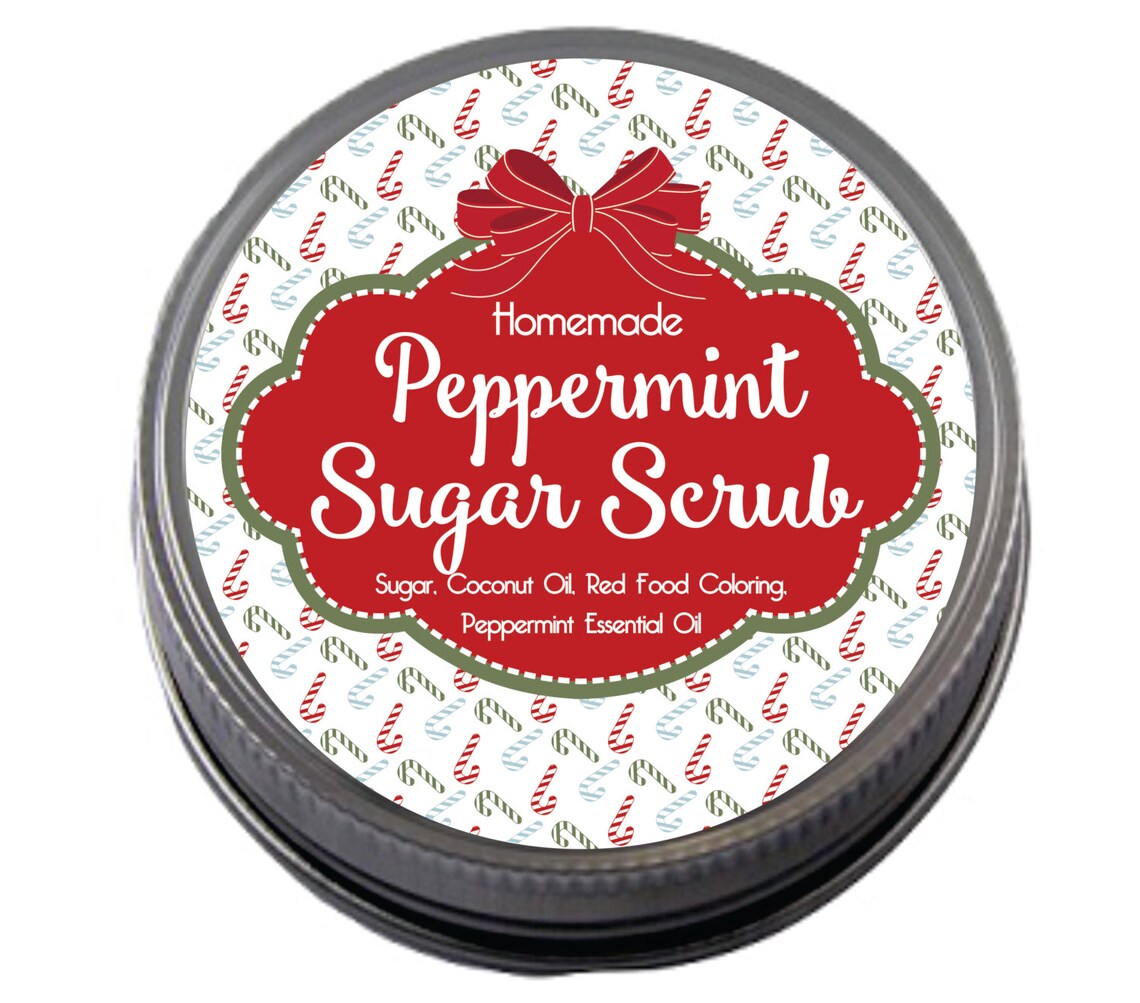 Peppermint Scrub Merry Christmas Labels for Your Homemade - Etsy
