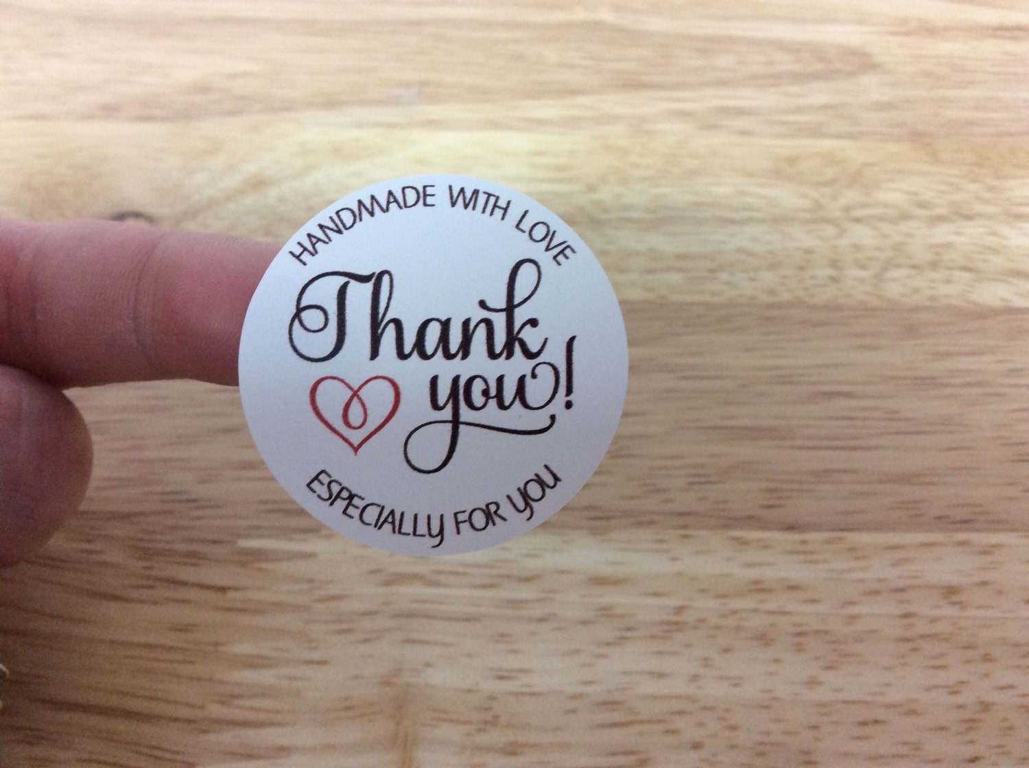 Handmade With Love Thank You Stickers Especially for You | Etsy