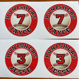 Personalized Baseball Bat Knob Labels | Set of 4 | Helmet, Water ...