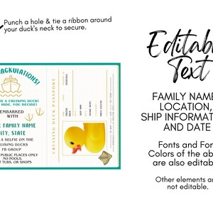 Teal Cruising Ducks Passport Tag: Editable Canva Template (digital ...