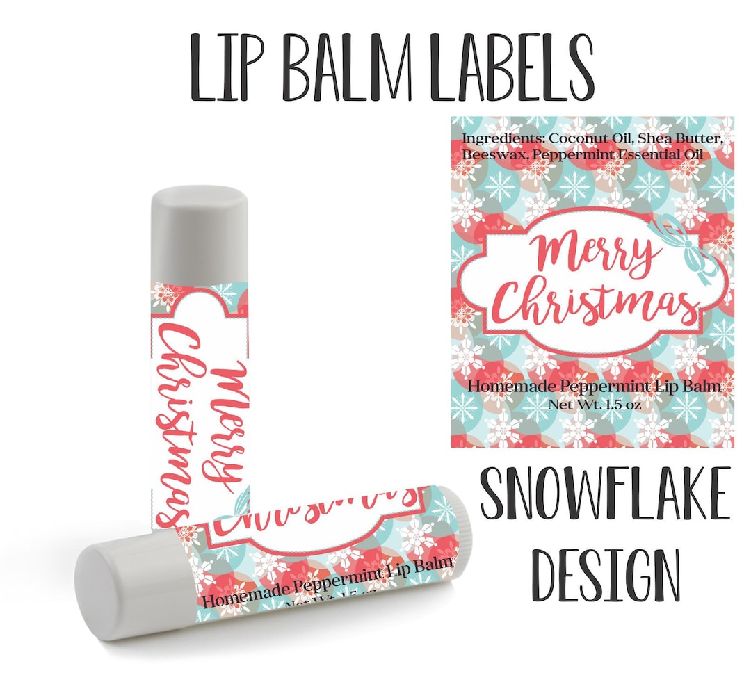 Christmas Lip Balm Labels | Snowflake Design, Homemade Gift - Etsy