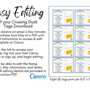 Cruising Duck Tag Template: Editable Passport Design (digital Download ...