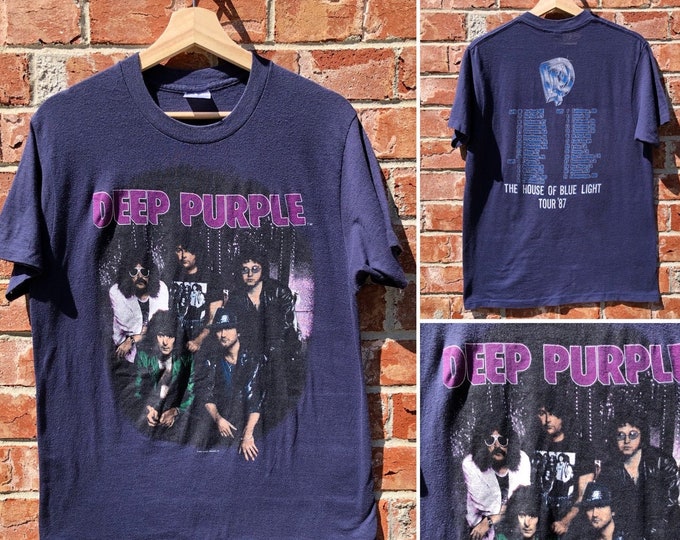 1987 80s Deep Purple Tour T Shirt House of Blue Light Tour Concert Tee ...
