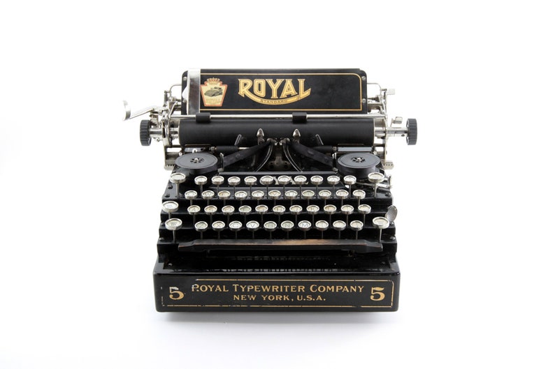 Antique Typewriter Rare and Restored Royal 5 Flatbed | Etsy