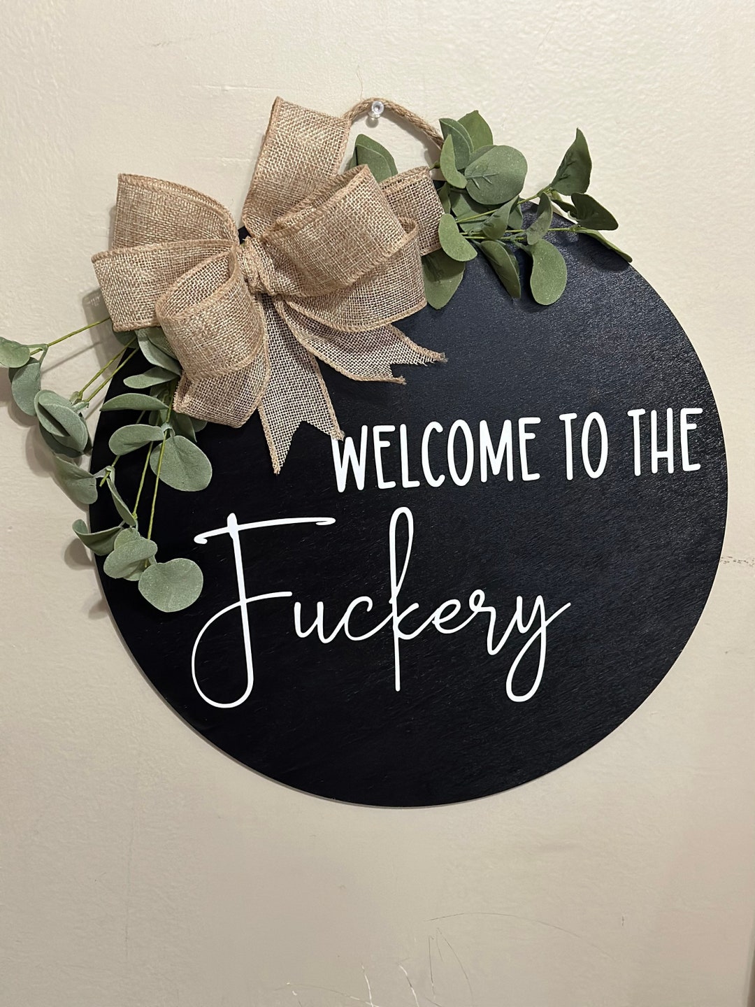 14 Round Door Hanger. Welcome Sign. - Etsy
