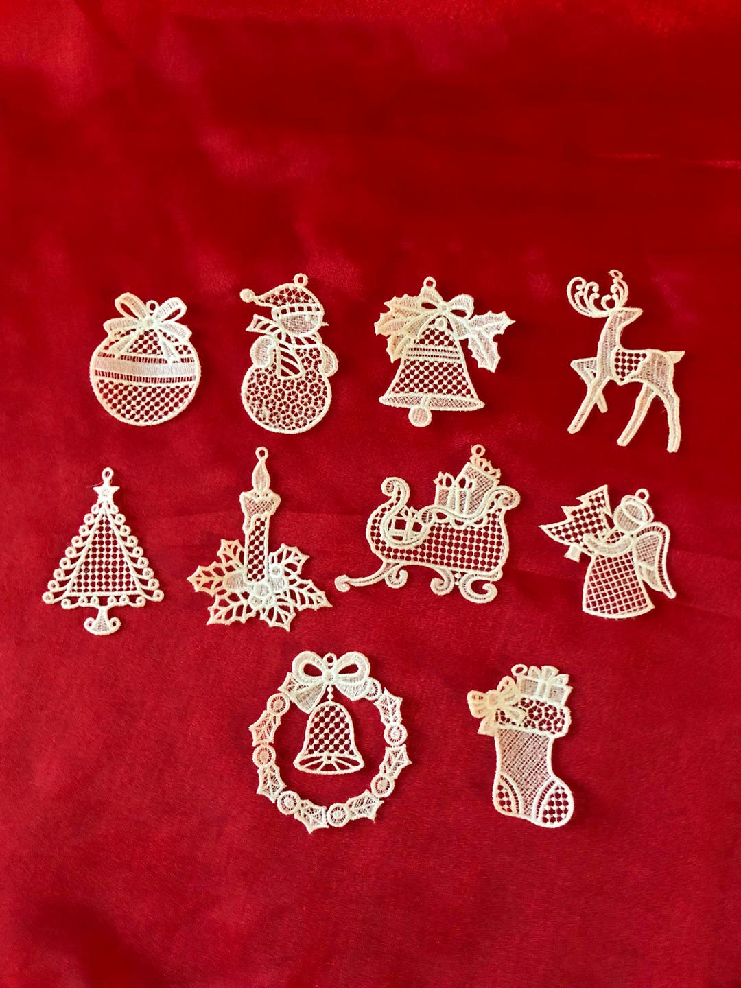 Free Standing Lace Christmas Ornaments (set 6) - Etsy