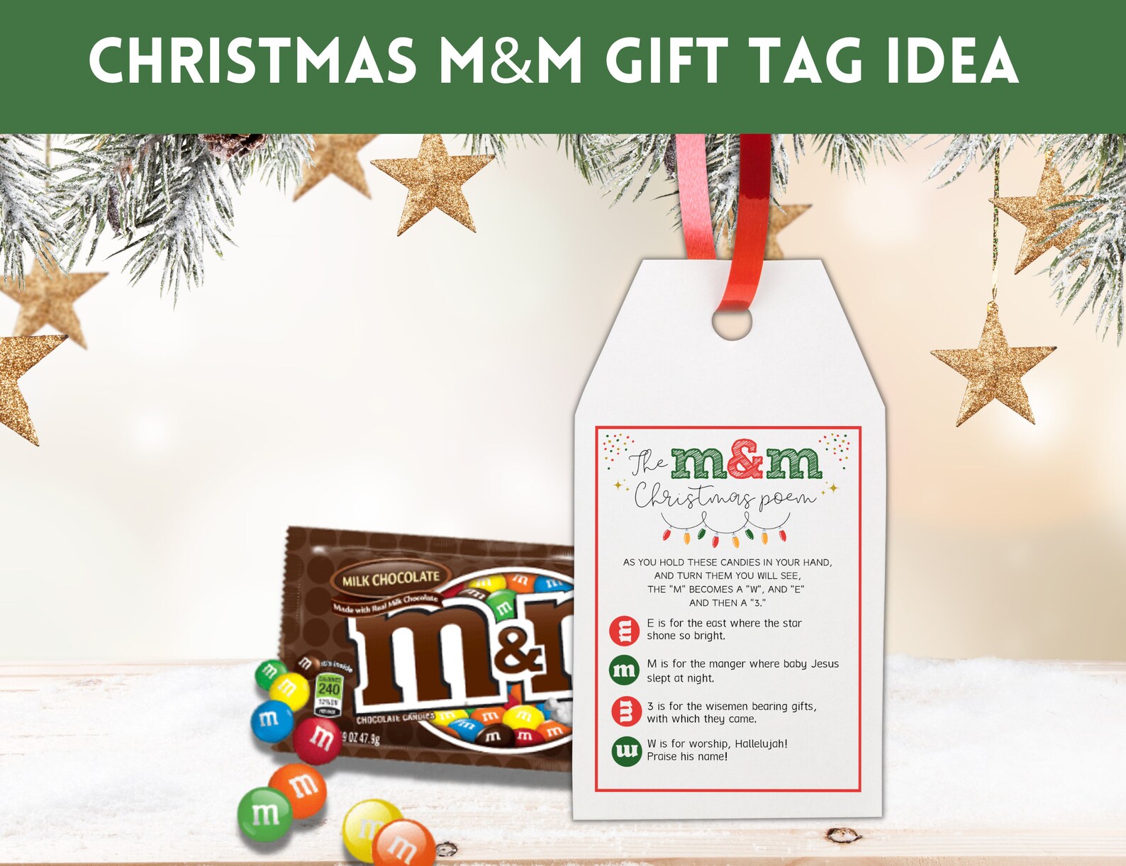 M&M Christmas Poem Gift Tag Nativity Legend Christmas - Etsy
