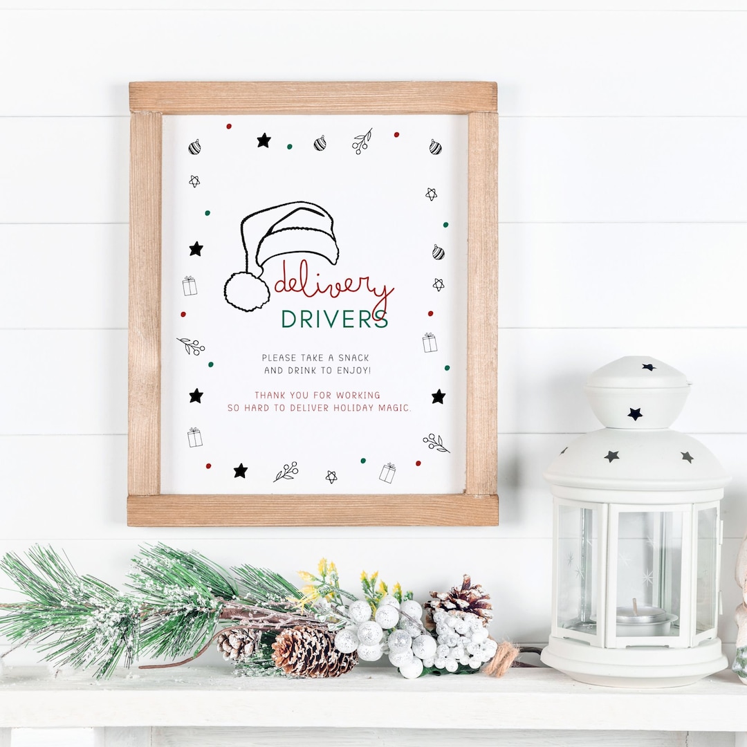 Delivery Driver Snack Sign Printable Thank You Sign Take a Treat Sign ...