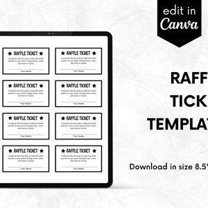 Instant Download Printable Raffle Ticket Custom Diy Ticket - Etsy