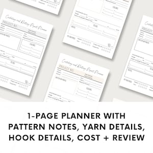 Crochet Planner, Printable Pdf Form, Organize Yarn Patterns Projects, Crochet Journal Pdf ...