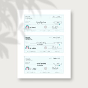 Editable Check, Pretend Money, Learning Money, Kids Pretend Play ...